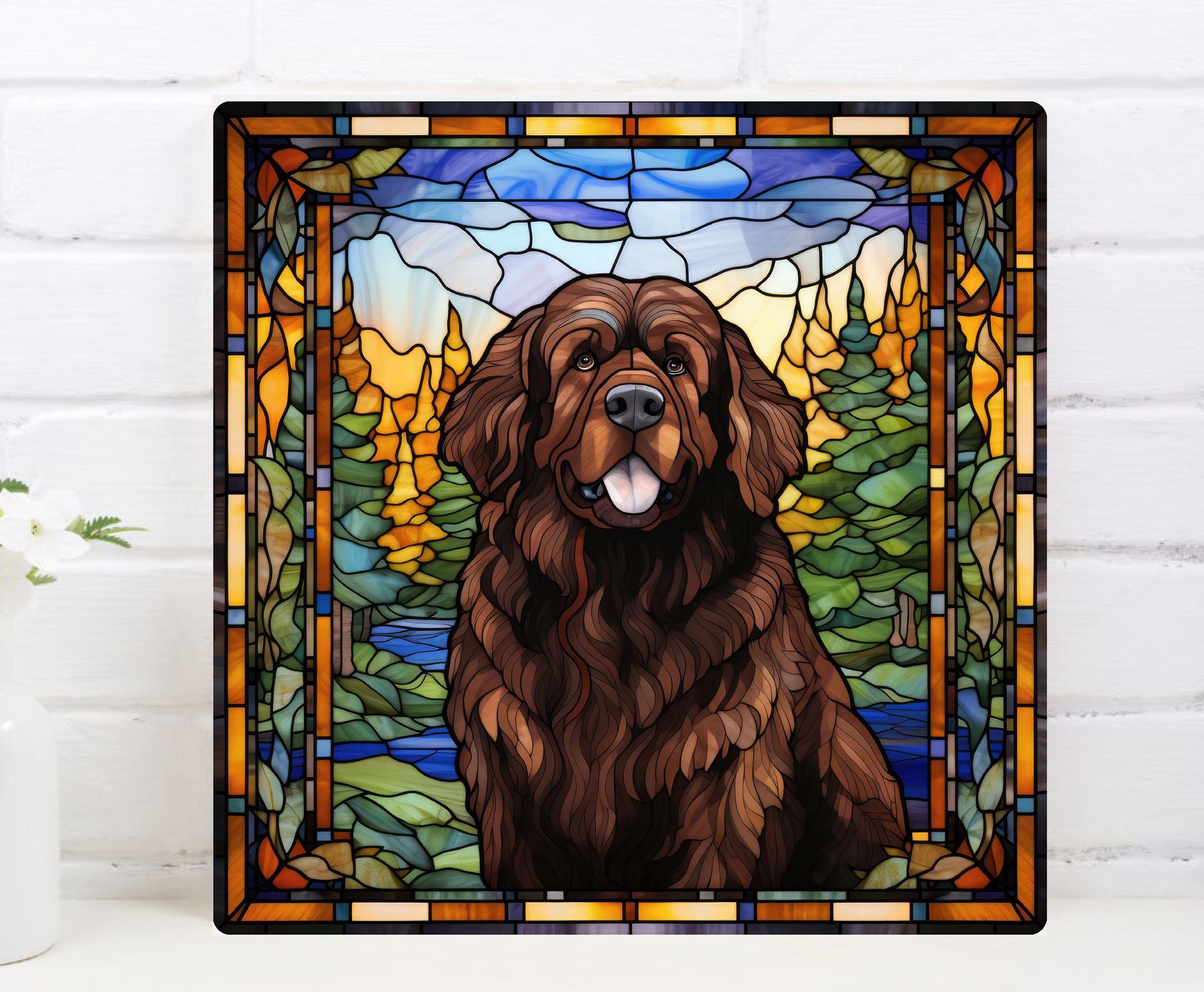 Newfoundland Dog Wall Art, Brown Newfoundland Dog Sign, Newfoundland ...