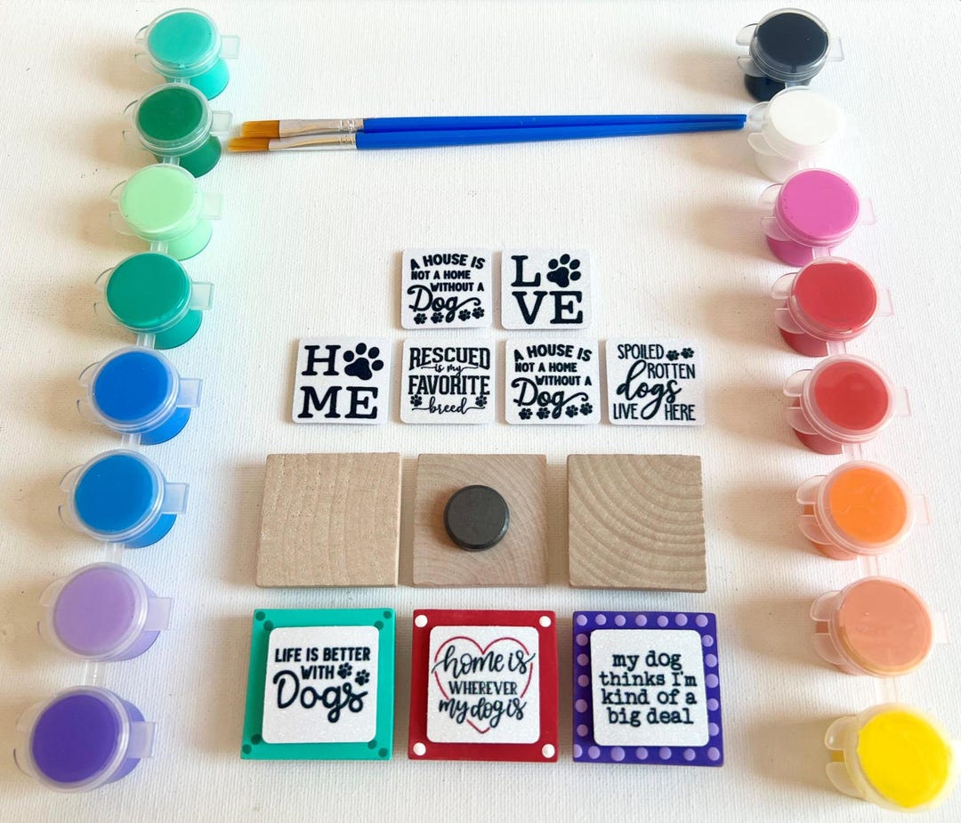 DIY Dog Magnet Painting Craft Kit, Create Your Own Dog Magnets, DIY Dog ...