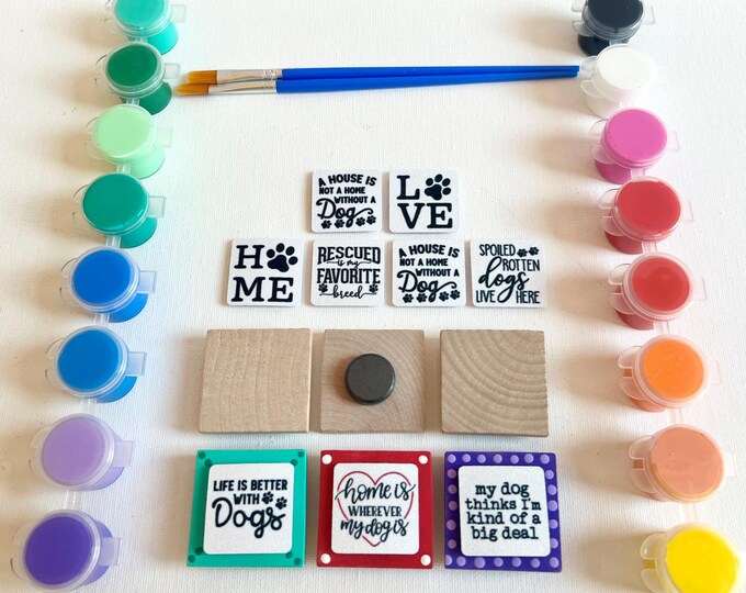 DIY Dog Magnet Painting Craft Kit, Create Your Own Dog Magnets, DIY Dog ...