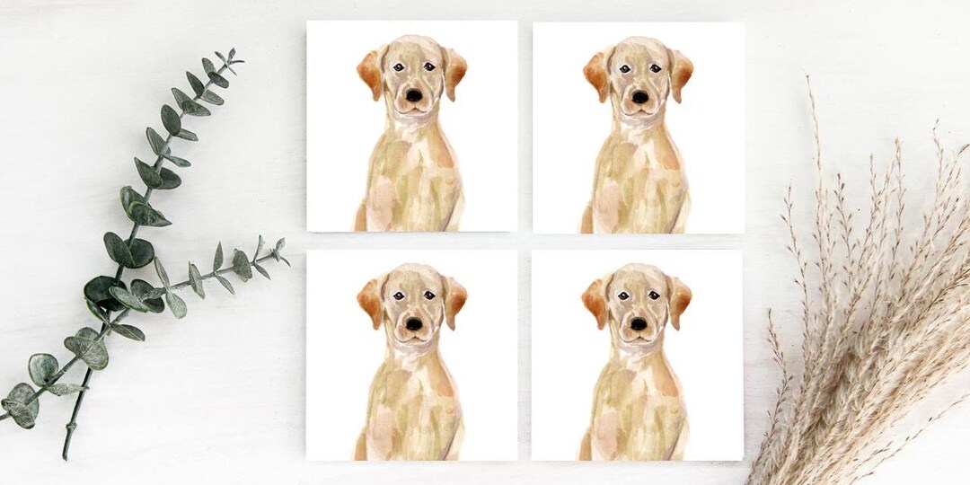 Labrador Coaster, Lab Coaster, Yellow Labrador Coaster, Labrador Gift ...
