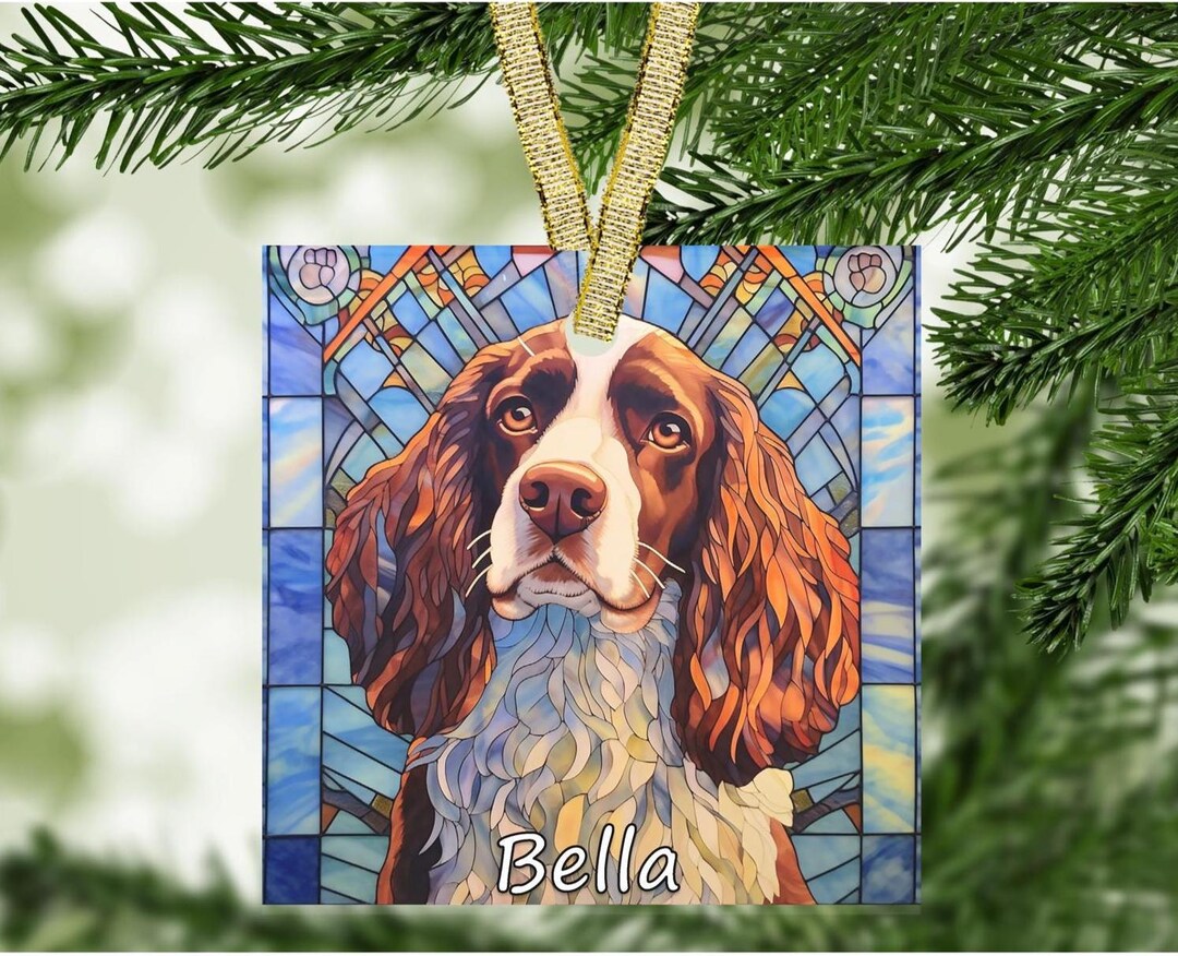 Personalized Springer Spaniel Glass Christmas Ornament | Custom ...