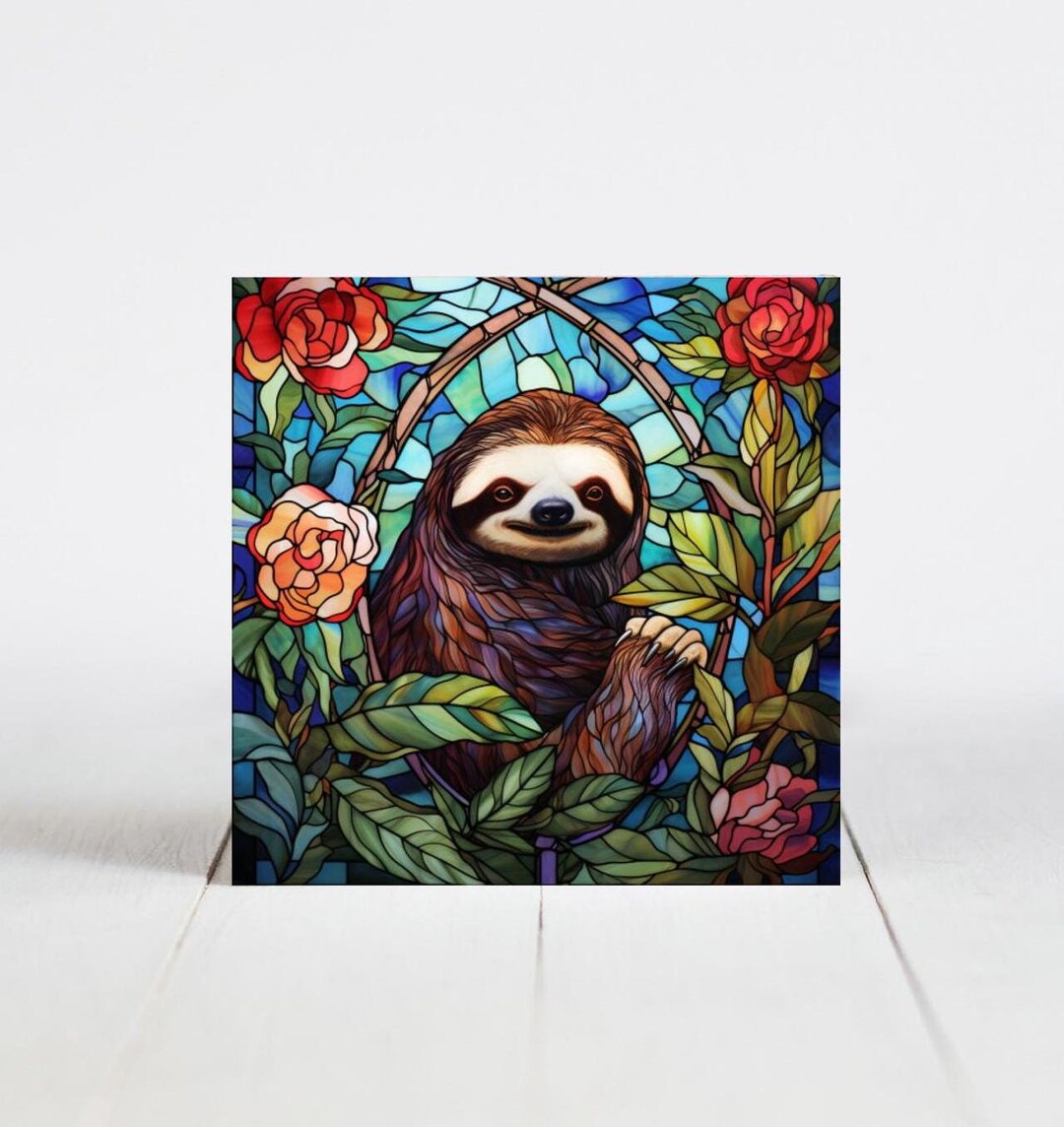 Sloth Ceramic Tile, Sloth Decorative Tile, Sloth Gift, Sloth Coaster ...