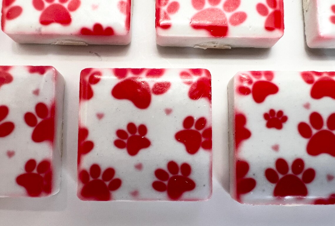 Red Paw Print Tiles for DIY Crafts, Jewelry, Magnets, Party Favors ...