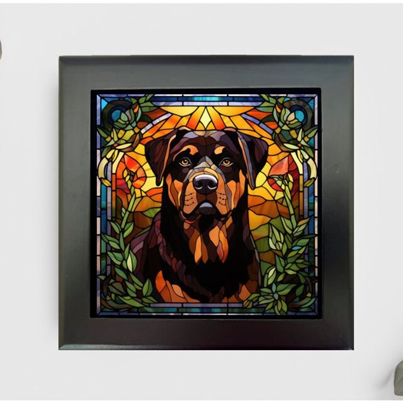 Rottweiler Stained Glass - Etsy
