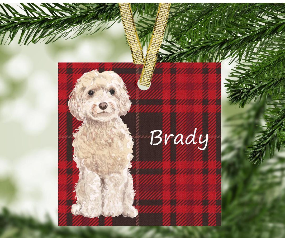Cockapoo Glass Ornament, Personalized Cockapoo Ornament, Personalized ...