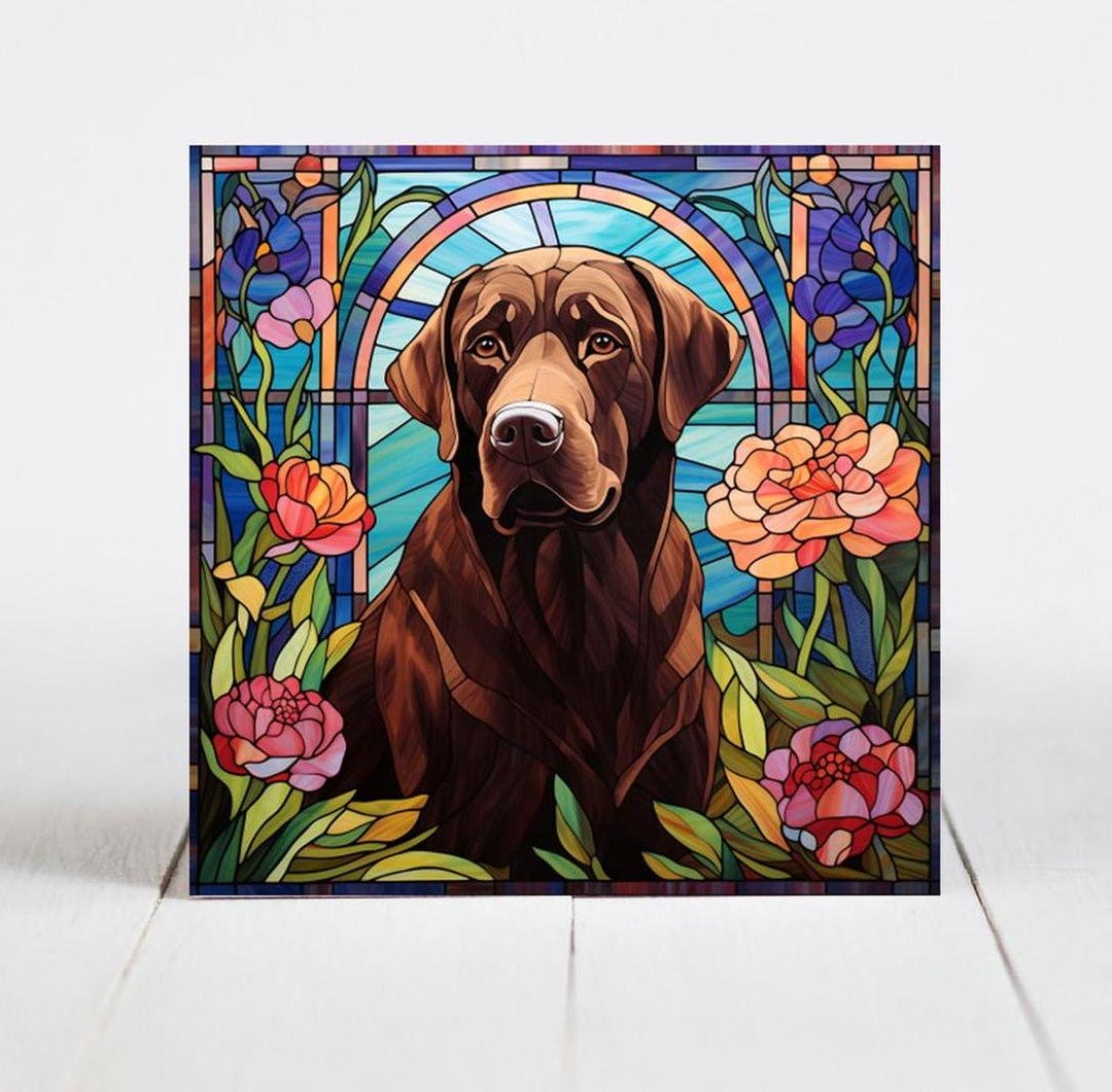 Chocolate Labrador Ceramic Tile, Labrador Decorative Tile, Labrador ...