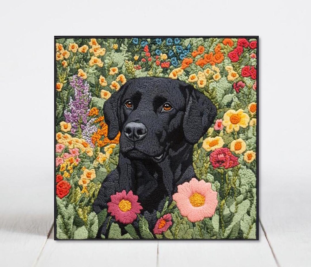 Black Labrador Ceramic Tile, Black Lab Decorative Tile, Black Labrador ...