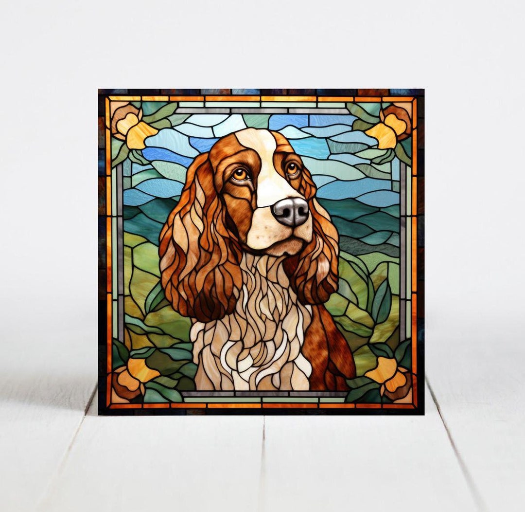 Brown Cocker Spaniel Ceramic Tile, Cocker Spaniel Decorative Tile ...