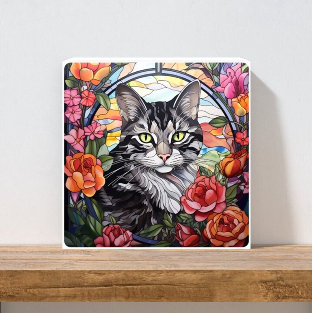 Tabby Cat Wall Art, Tabby Cat Decorative Wood Sign, Cat Sign, Cat Home ...