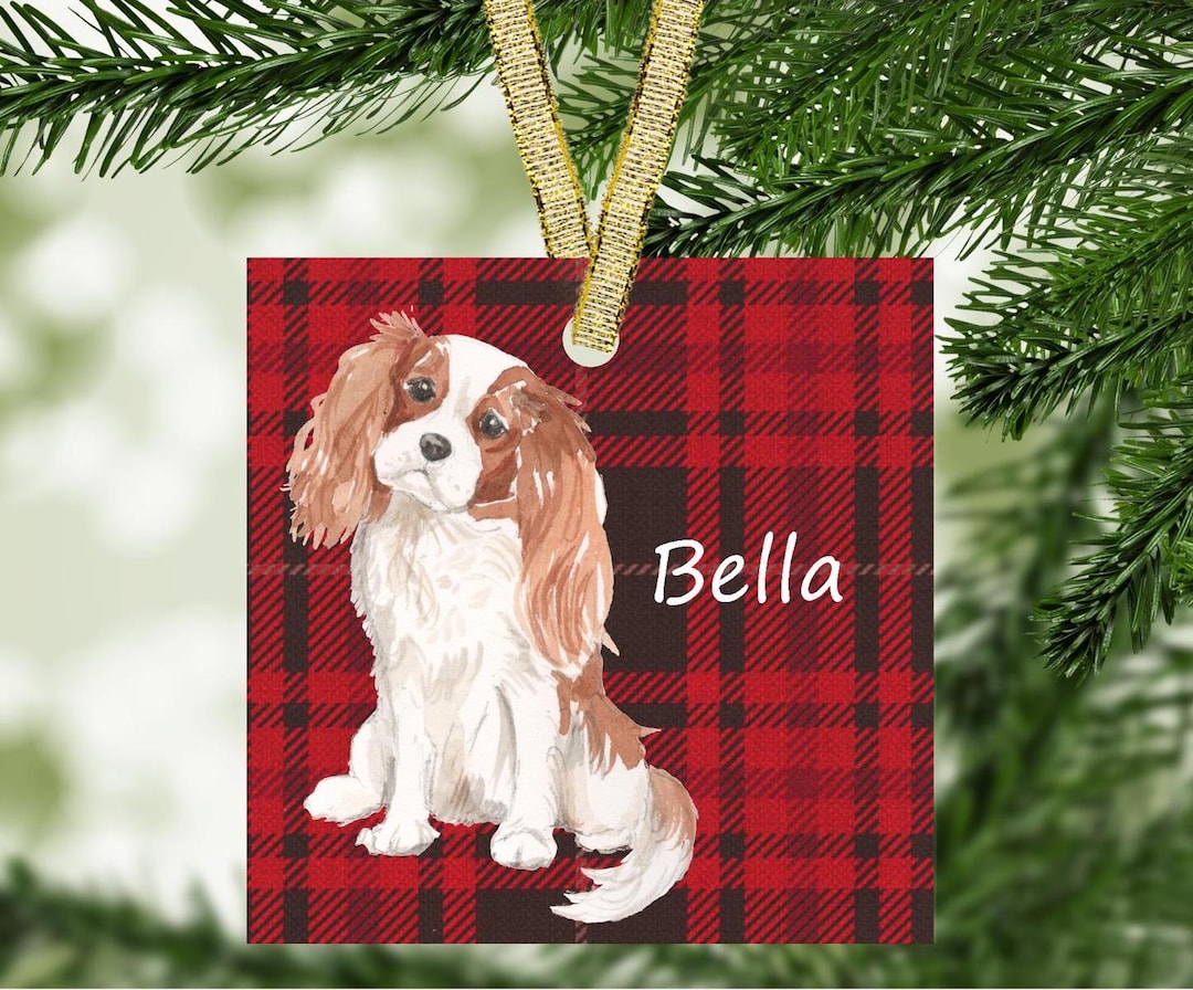 Cavalier King Charles Spaniel Glass Ornament, Personalized Cavalier ...