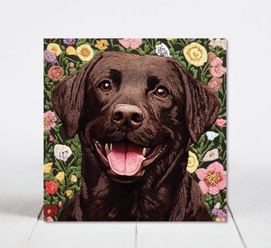 Chocolate Labrador Ceramic Tile, Labrador Decorative Tile, Labrador ...