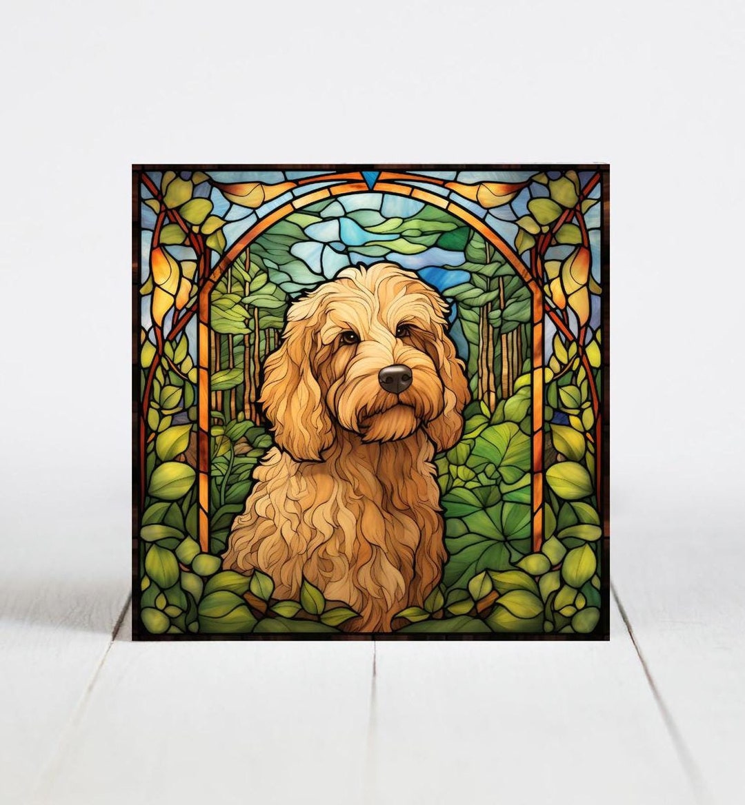 Goldendoodle Ceramic Tile, Goldendoodle Decorative Tile, Goldendoodle ...