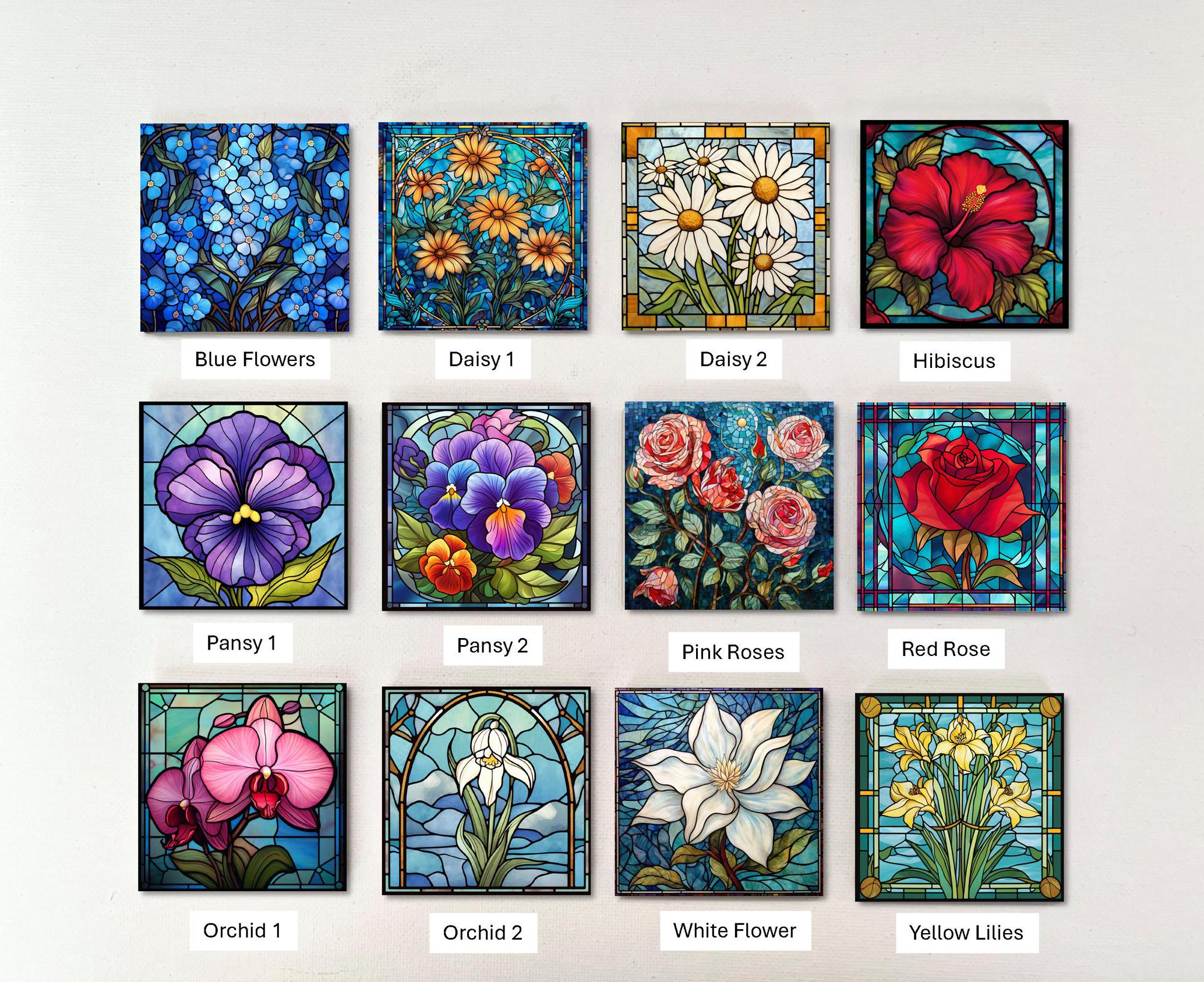 Flower Craft Tiles for DIY Projects | Square Floral Craft Tiles | Faux ...
