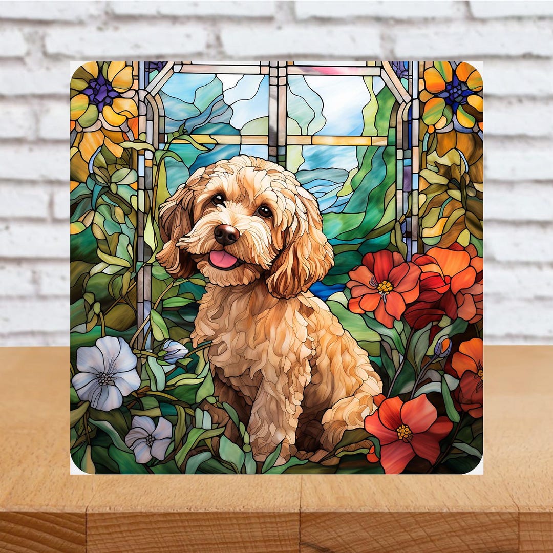 Cockapoo Wall Art, Cockapoo Metal Sign, Cockapoo Gift, Faux Stained ...