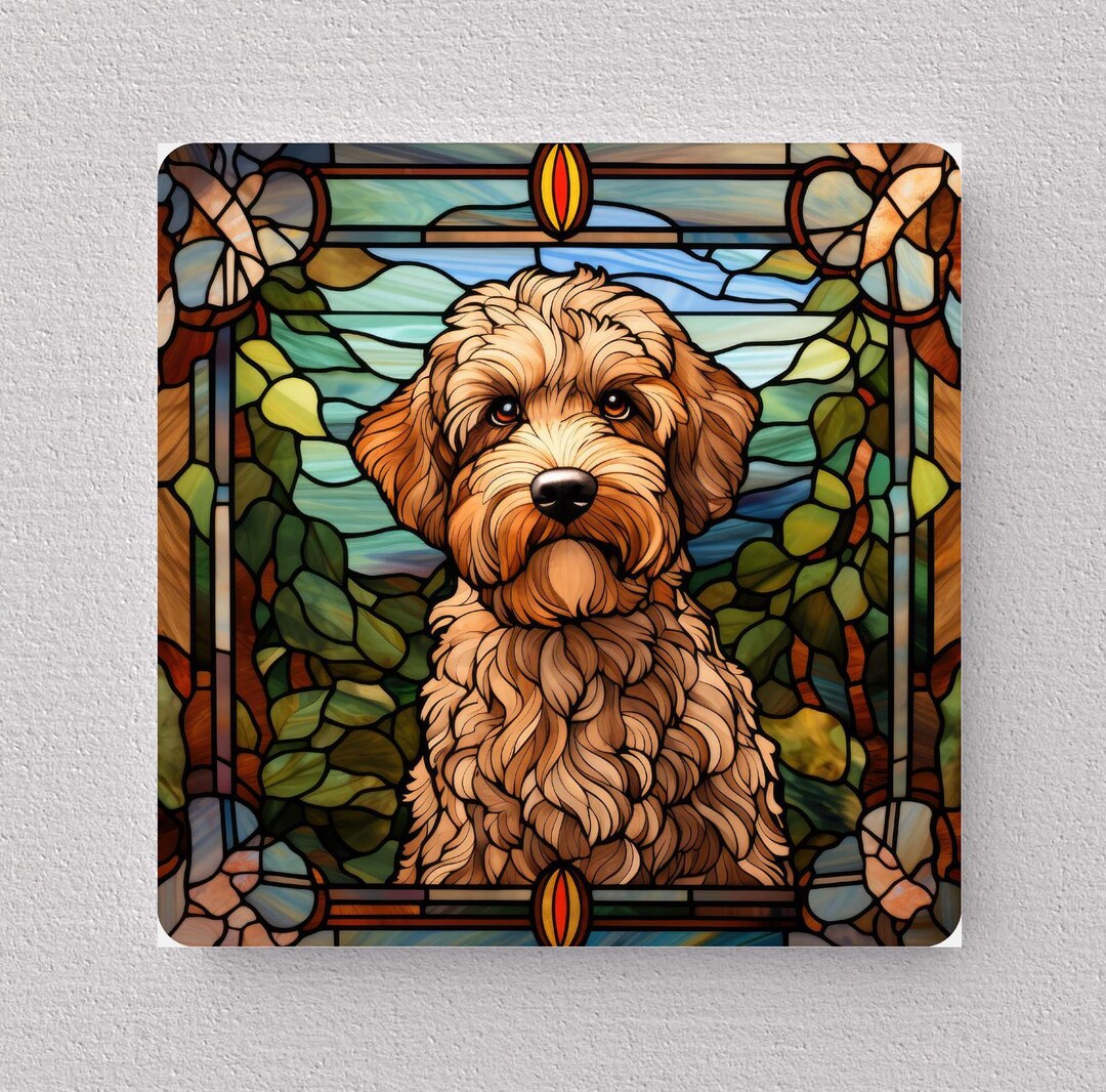 Labradoodle Wall Art | Faux Stained-glass Metal Sign | Labradoodle ...