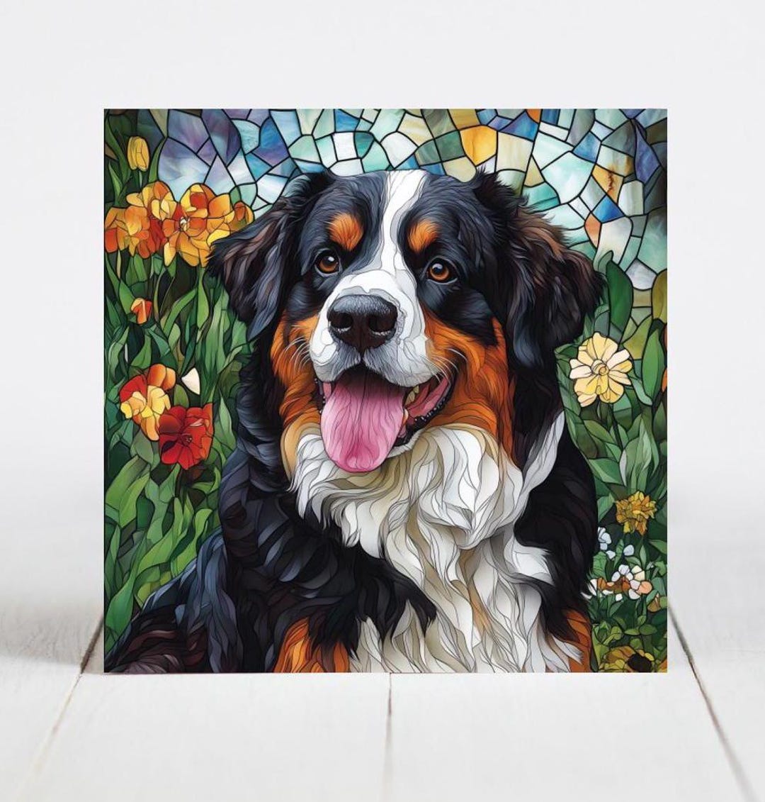 Bernese Mountain Dog Ceramic Tile, Bernese Mountain Dog Decorative Tile ...