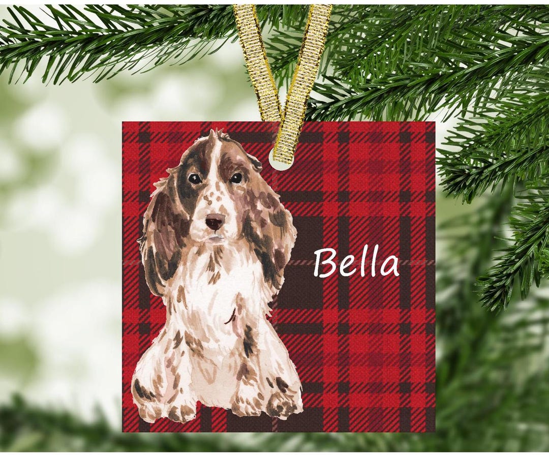Cocker Spaniel Glass Ornament, Personalized Cocker Spaniel Ornament ...