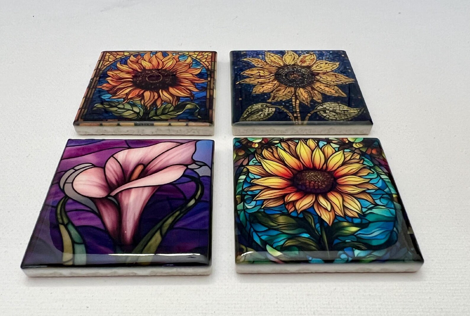 Flower Craft Tiles for DIY Projects | Square Floral Craft Tiles | Faux ...