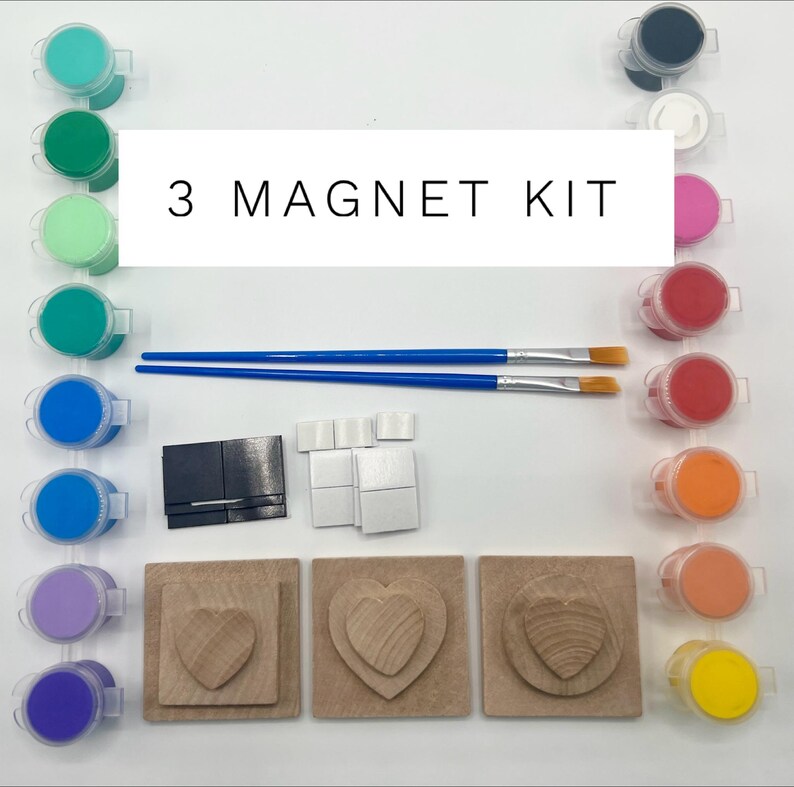 DIY Dimensional Heart Magnet Craft Kit for Adults, Layered Wood Heart ...
