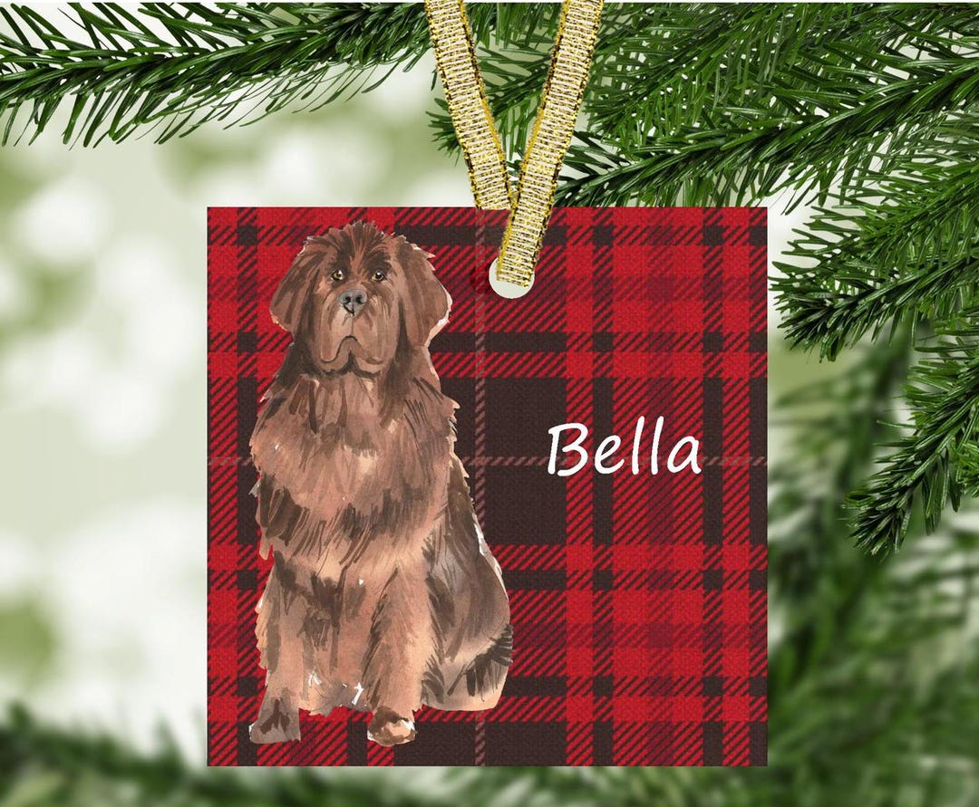 Newfoundland Glass Ornament, Personalized Newfoundland Ornament ...