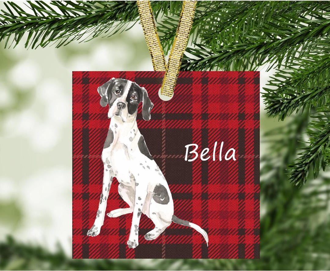 English Pointer Glass Ornament, Personalized English Pointer Ornament ...