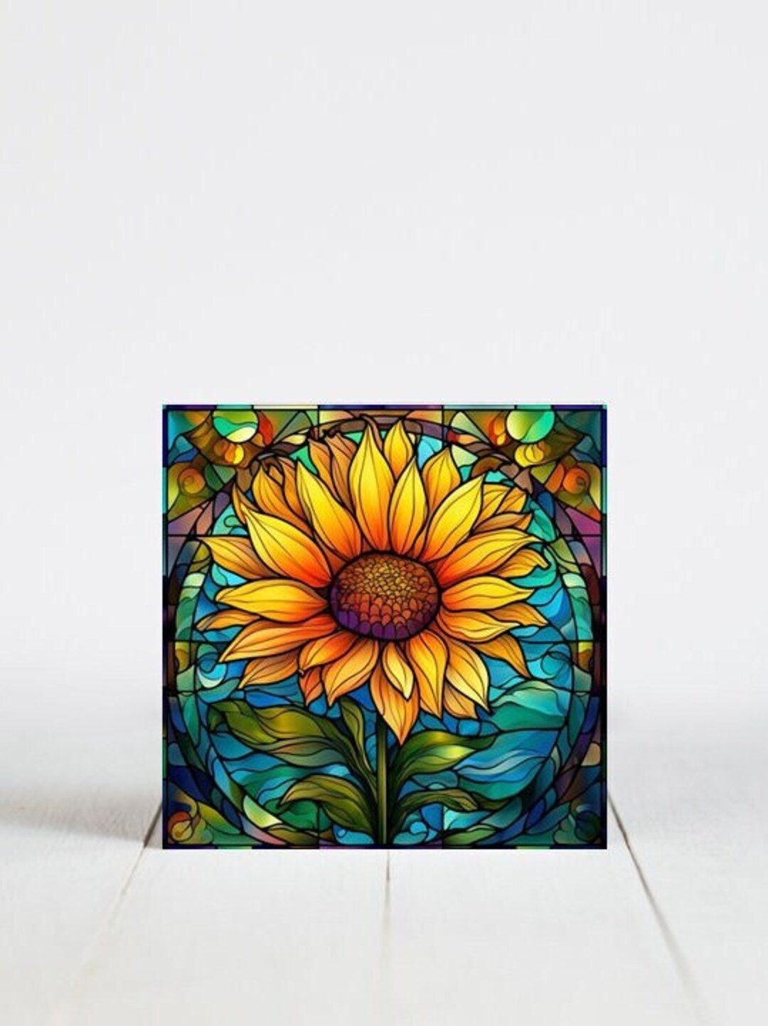 Sunflower Ceramic Tile, Sunflower Decorative Tile, Sunflower Gift ...
