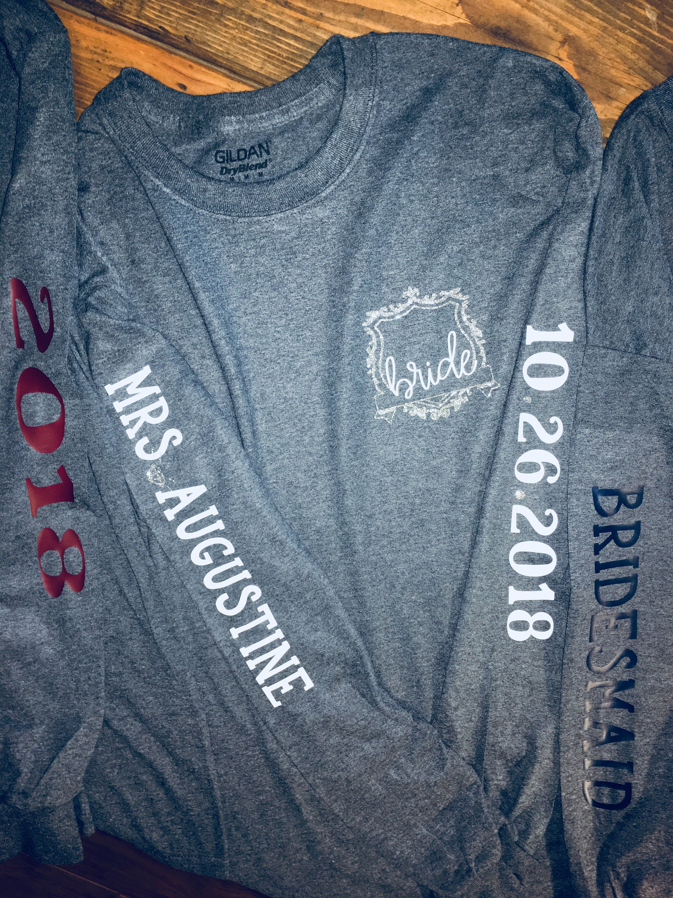Custom Bridal Party shirts, Wedding Day apparel,Bride, maid of honor ...