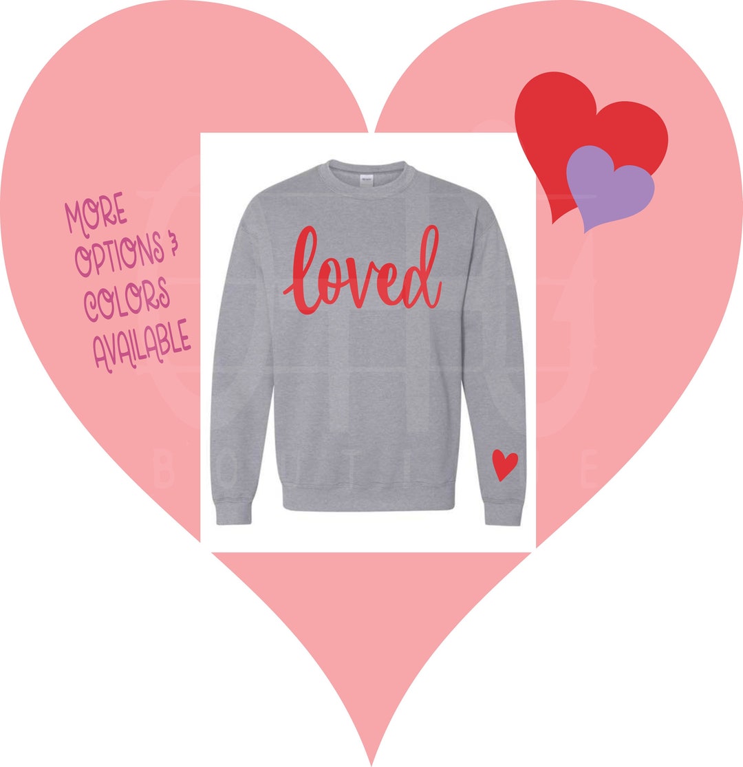 Puff Valentine Sweatshirt, Valentine Gifts for Her, Embossed Loved ...