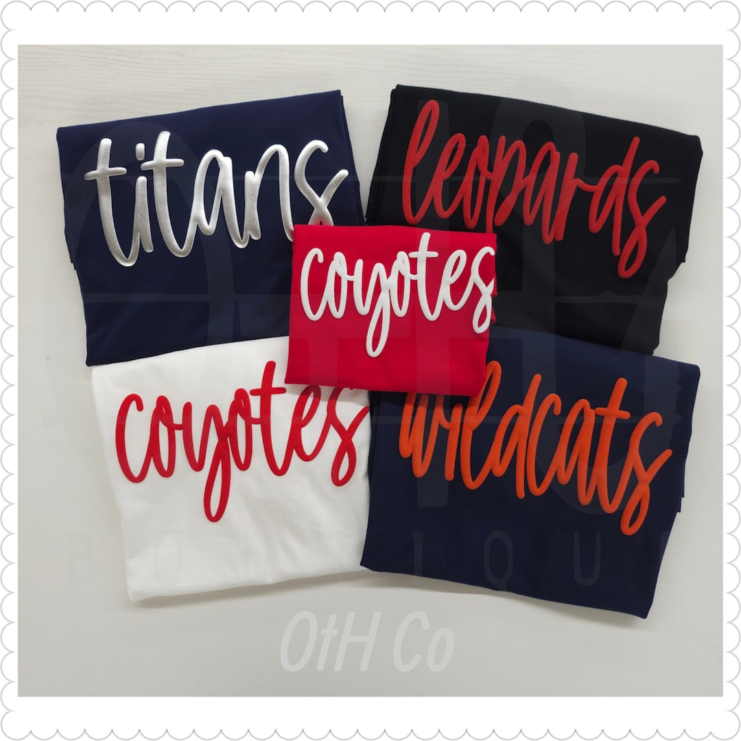 Puff Mascot Tshirt, Team Gifts, Embossed Team Mascot Shirt, Puff Team ...
