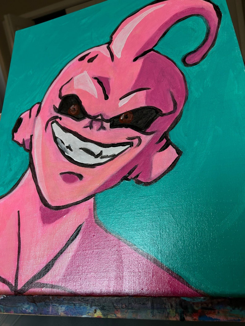 DBZ Kid Buu Inspired Cartoon Painting Unframed on 16x20 Canvas - Etsy
