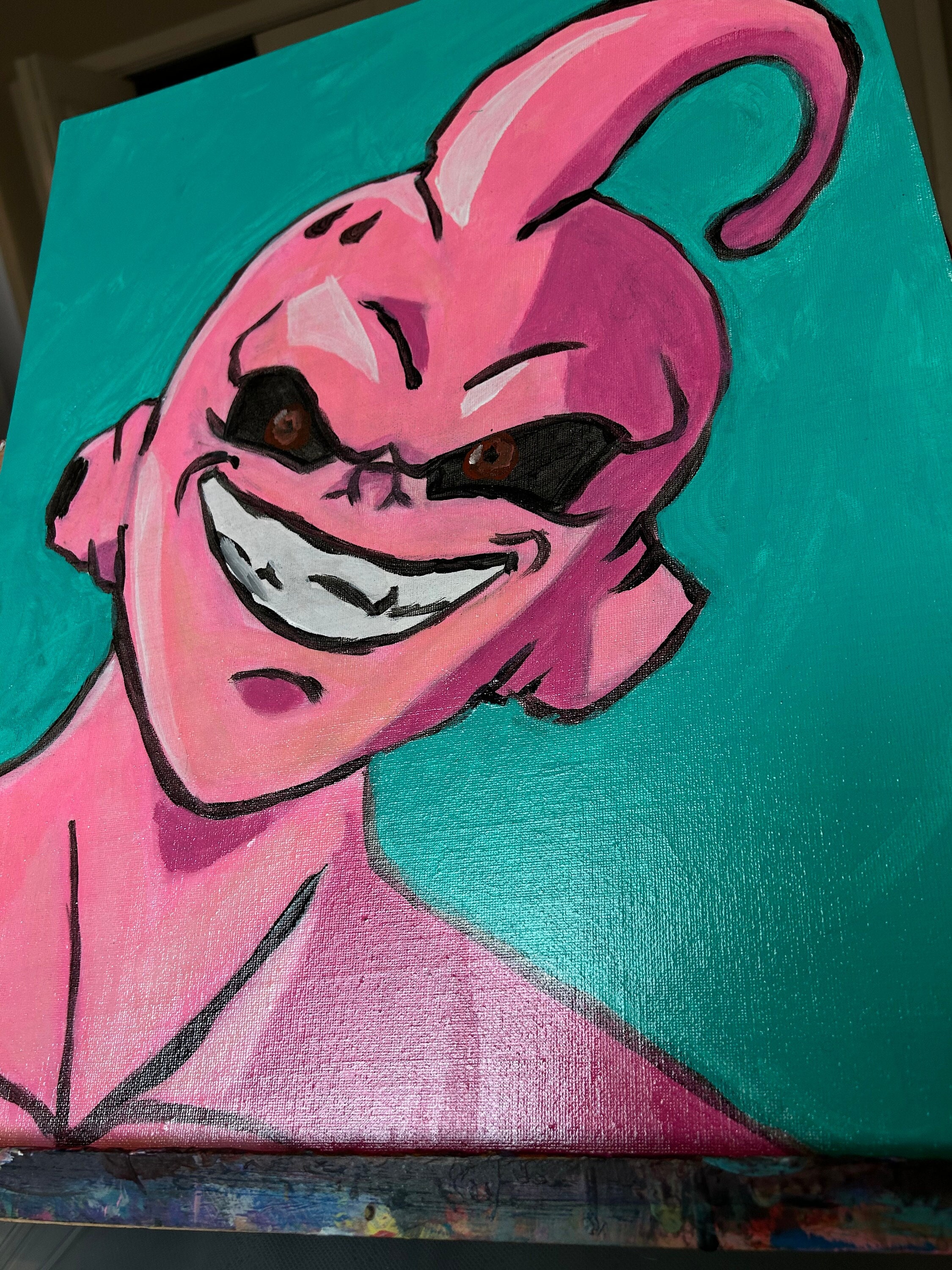 DBZ Kid Buu Inspired Cartoon Painting Unframed on 16x20 Canvas Panel - Etsy