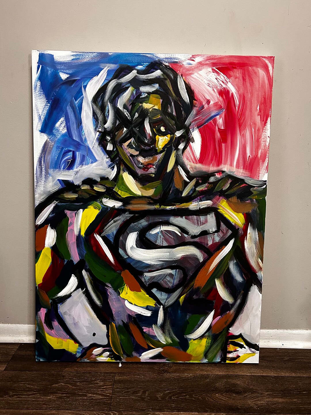 30x40 Abstract Evil Superman Marvel Portrait Painting Comic Book Art ...