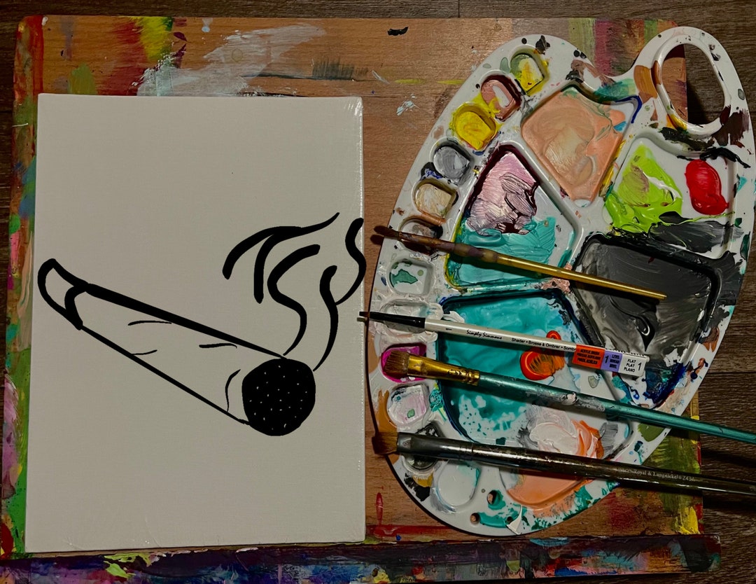 Pass the Blunt 8x10 Pre Drawn Canvas Panel - Etsy