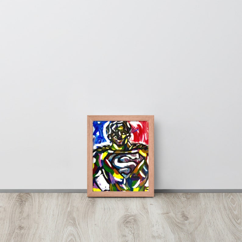 Rainbow Superman Framed Poster - Etsy