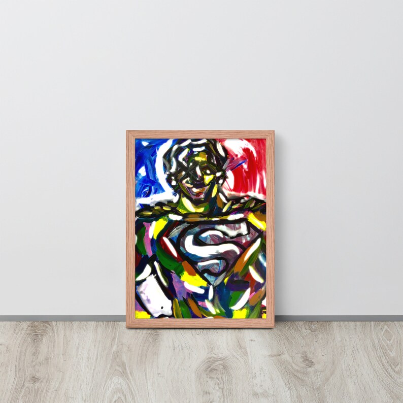 Rainbow Superman Framed Poster - Etsy