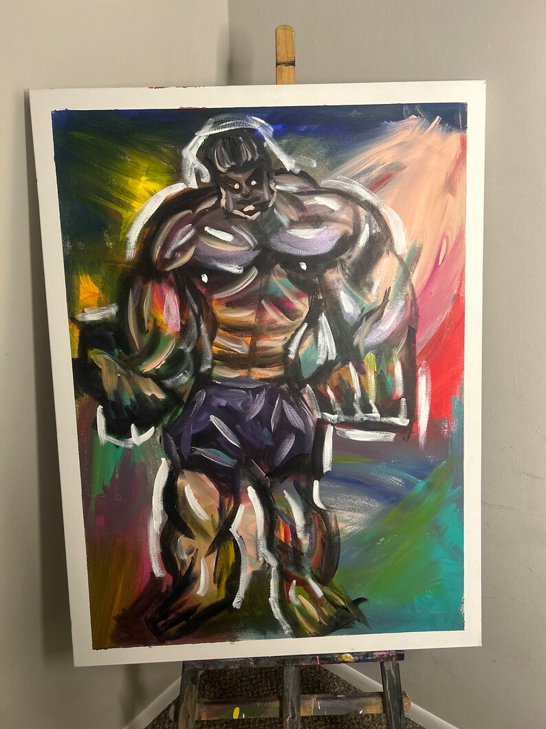 Abstract Incredible Hulk Inspired 30x40 Acrylic Painting Gallery ...