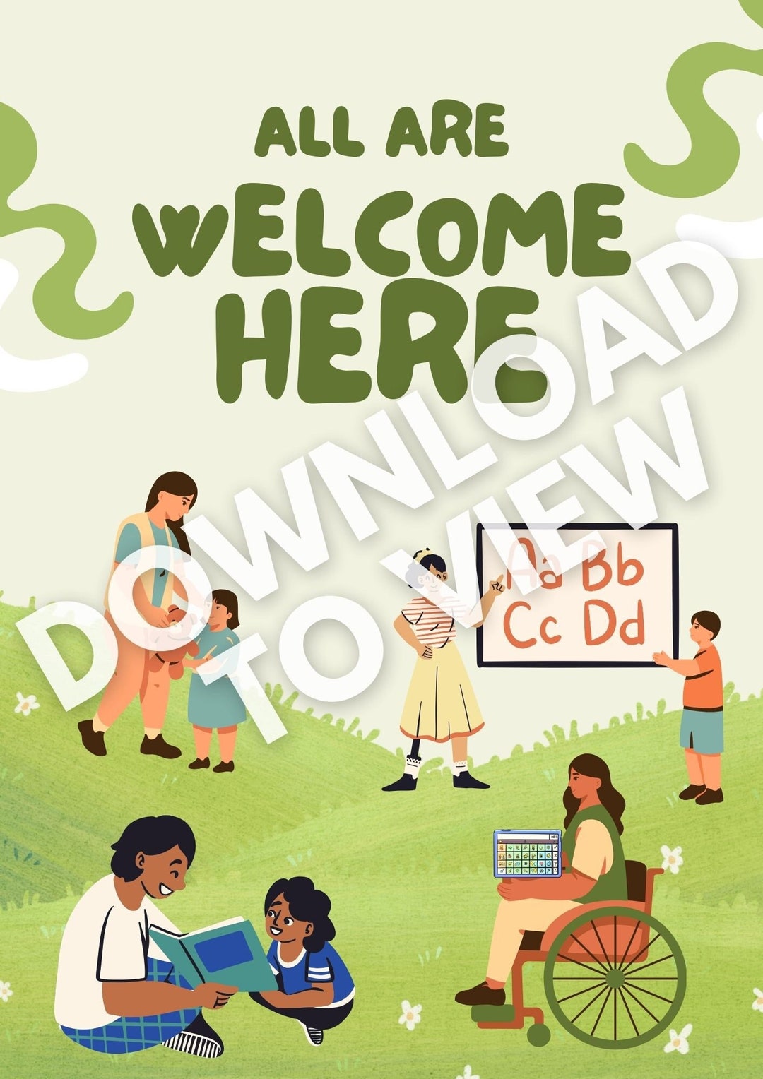 All Are Welcome Here Poster download - Etsy