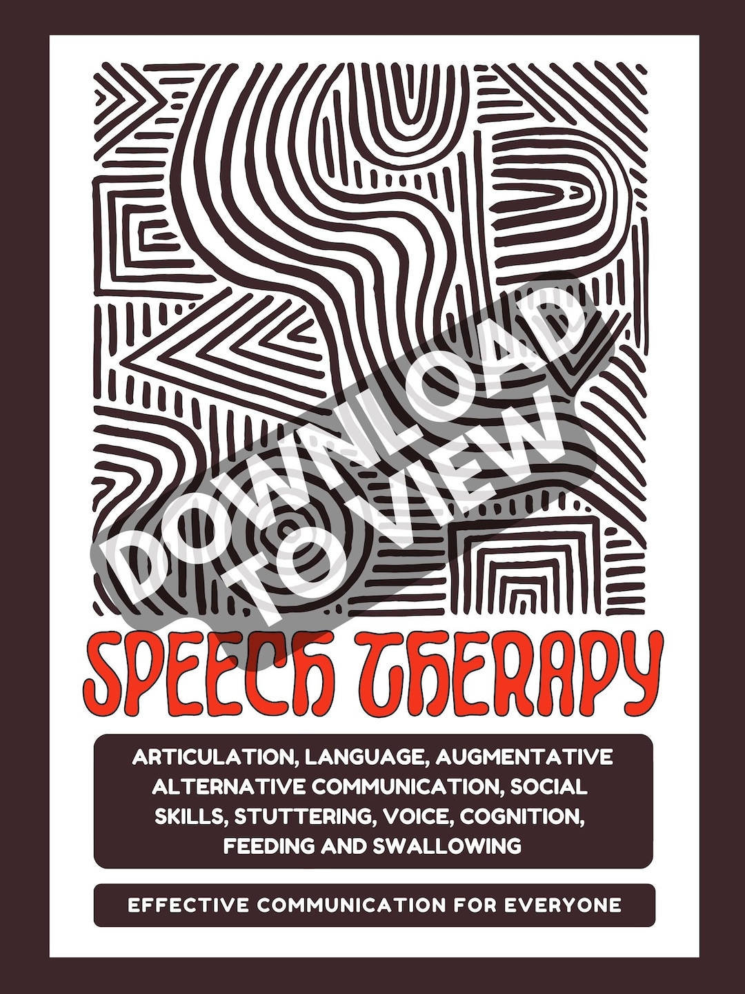 Speech Therapy - Poster (download) - Etsy