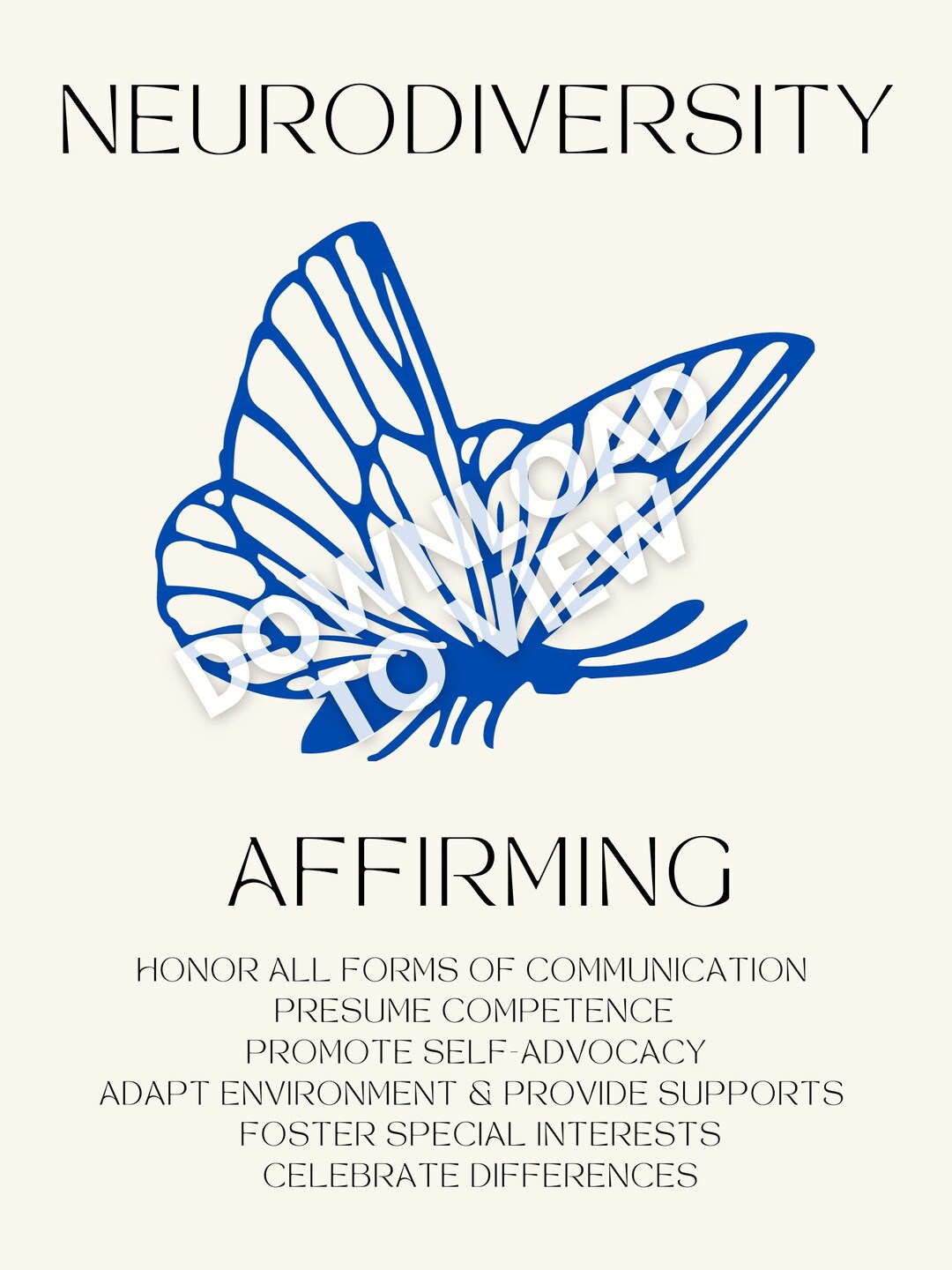 Neurodiversity Affirming - Poster (download) - Etsy
