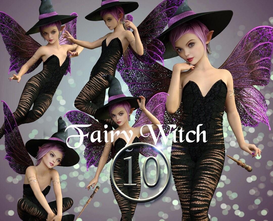 10 Witch Fairy Clipart, Fairy Overlay , Halloween Fairy - Etsy