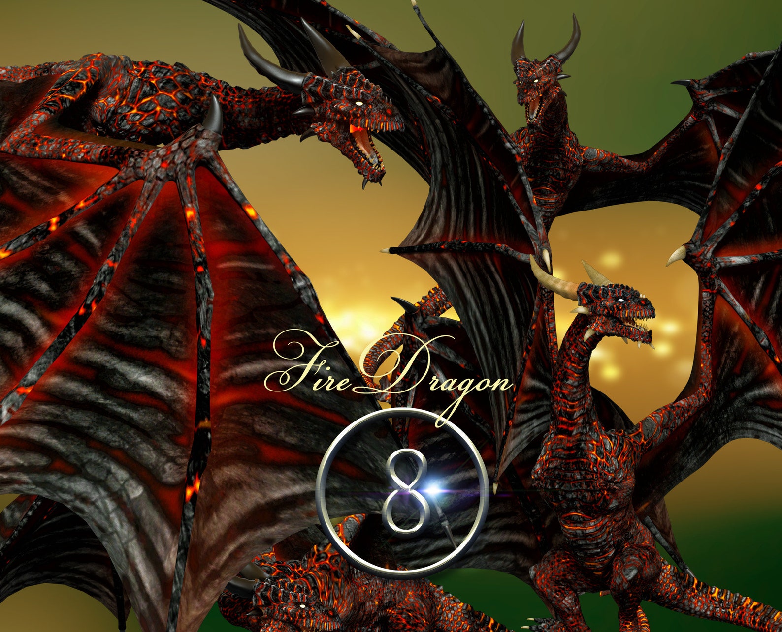 8 Fire Dragon Clipart Dragon Overlay - Etsy