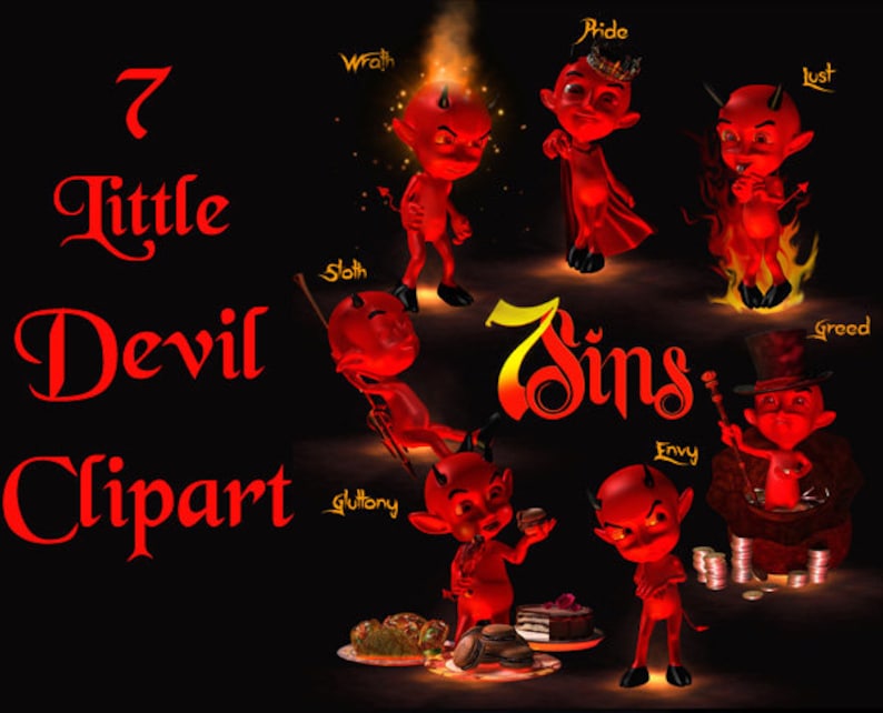 7 Cute Little Devils Devil Clipart - Etsy