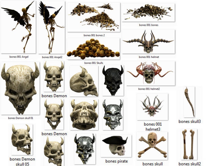 Skull Collection Clipart Bundle | Etsy