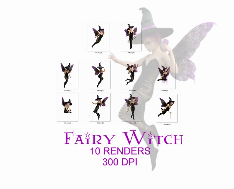 10 Witch Fairy Clipart Fairy Overlay Halloween Fairy - Etsy