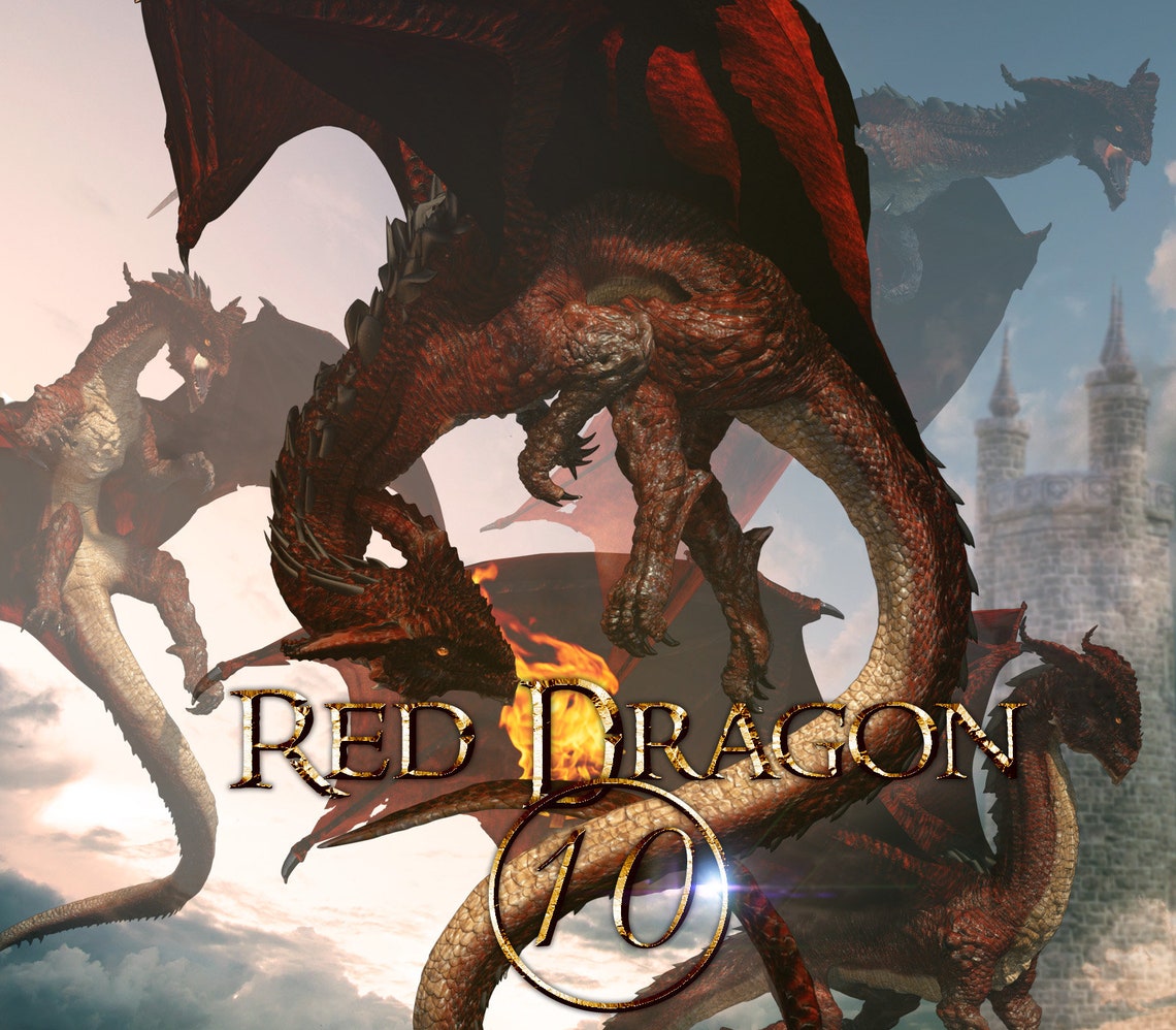 10 Red Dragons Cinematic dragon overlay Dragons PNG | Etsy