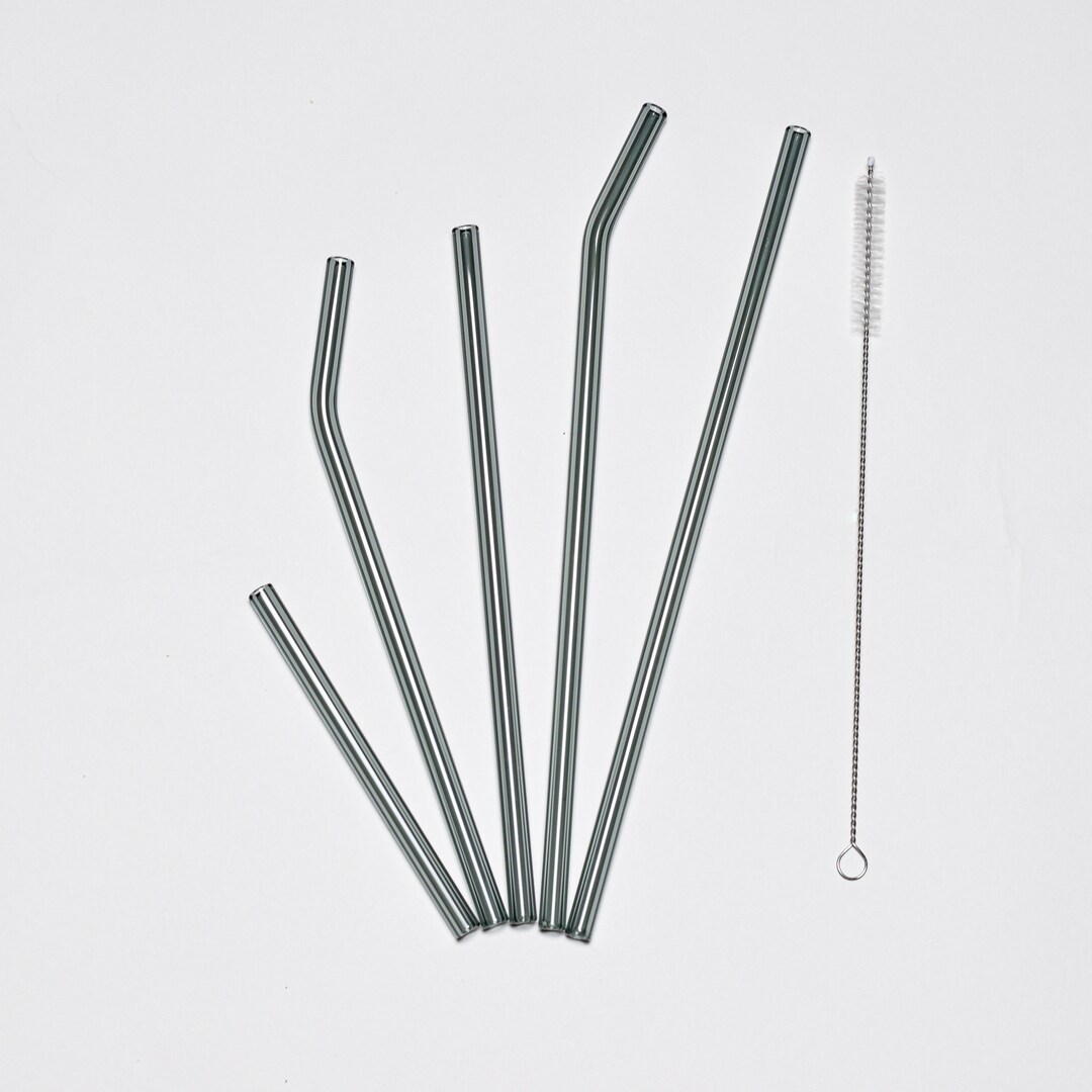 GRAY | Handblown Glass Straw | Handmade in CA | Cocktail | Drinkware ...