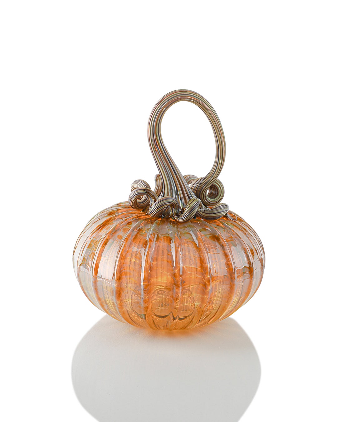 Lucent Caramel MINI Light up Pumpkin 20 Point Mold Handblown Glass ...