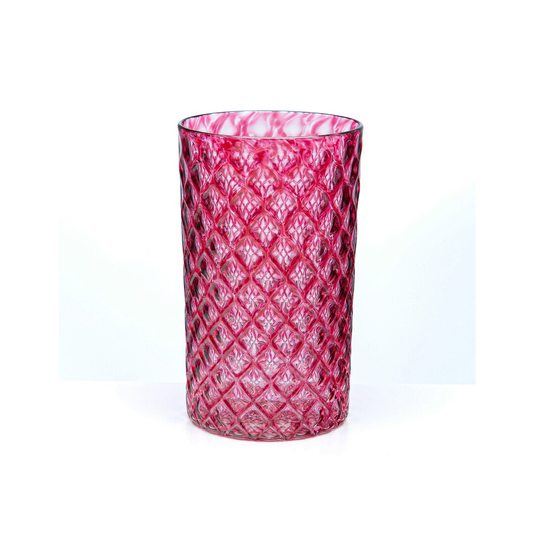 Raspberry Mandala Glass Handblown Glassware Blown Glass Tumbler ...