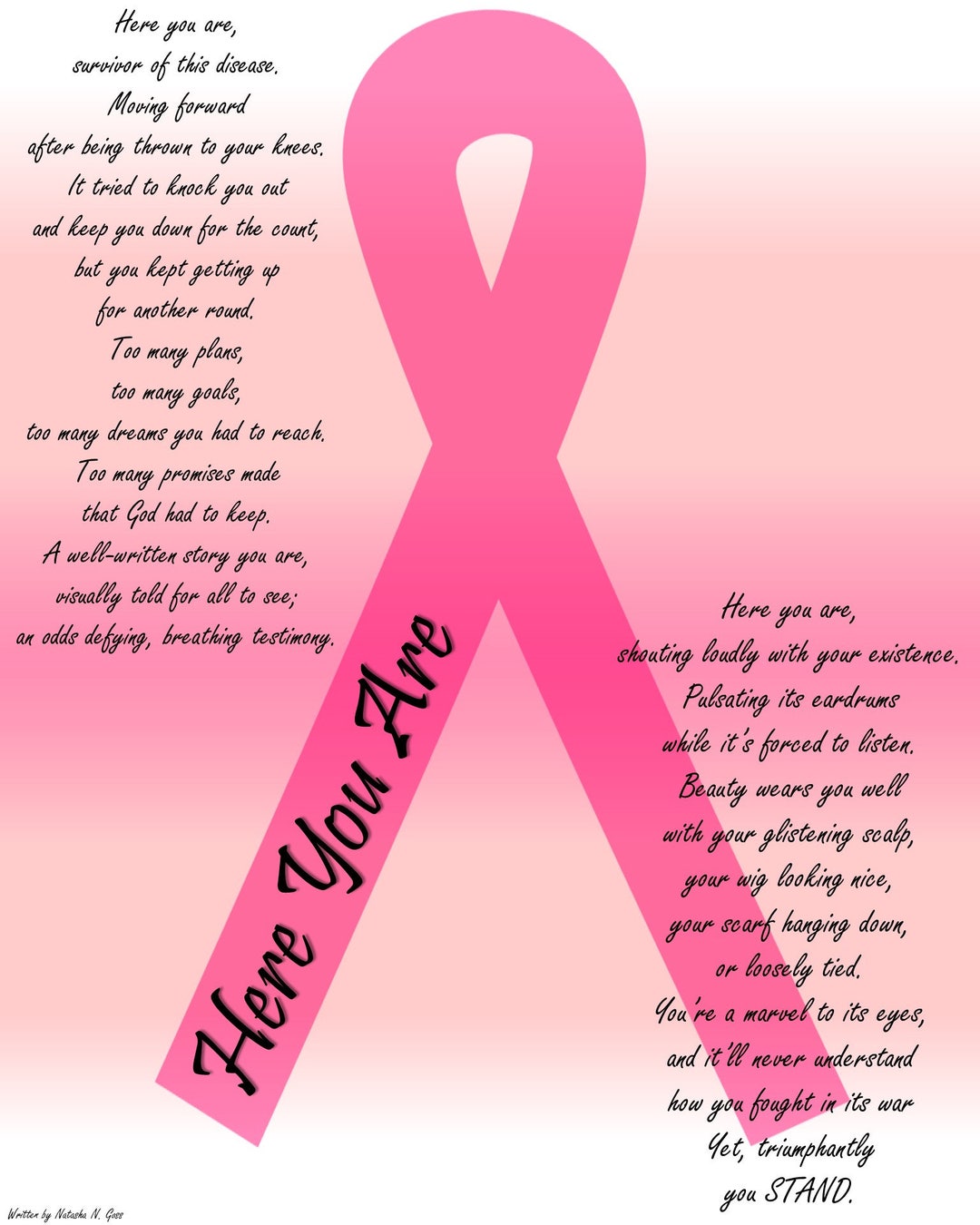 Breast Cancer Survivor Poem here You Are - Etsy Canada