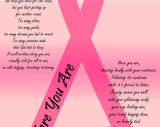 Breast Cancer Survivor Poem - "here You Are" - Etsy